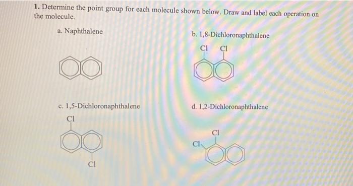 Solved 1. Determine the point group for each molecule shown | Chegg.com