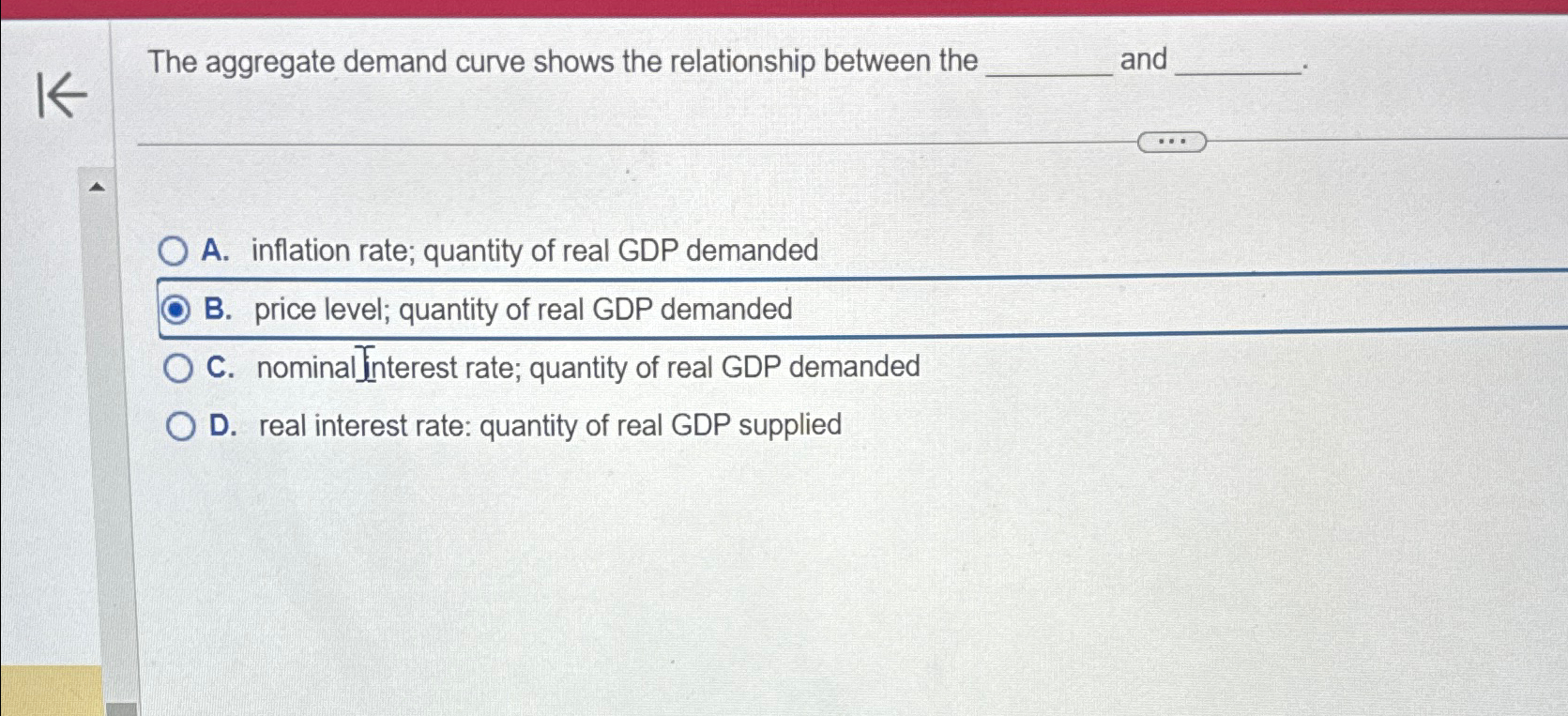 Solved The aggregate demand curve shows the relationship | Chegg.com