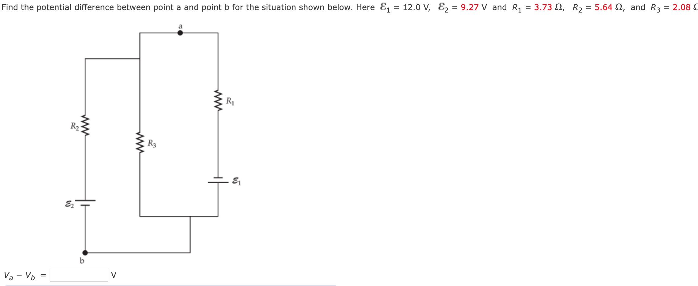 Solved Find the potential difference between point a and | Chegg.com