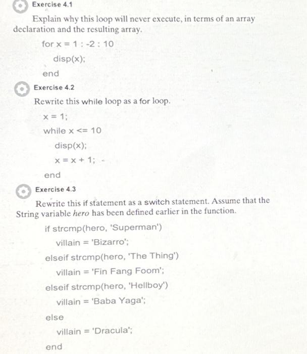 Solved Exercise 4.1 Explain why this loop will never | Chegg.com