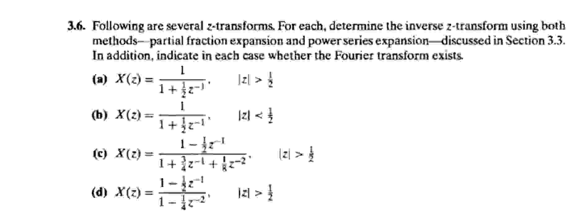 3.6. ﻿Following are several z-transforms. For each, | Chegg.com