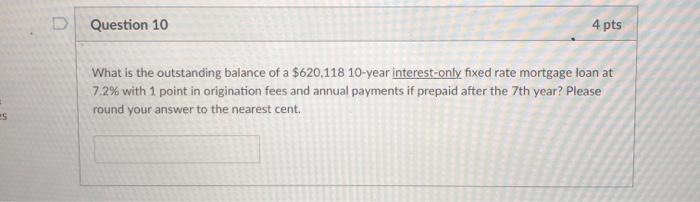 Solved Question 10 4 pts What is the outstanding balance of | Chegg.com