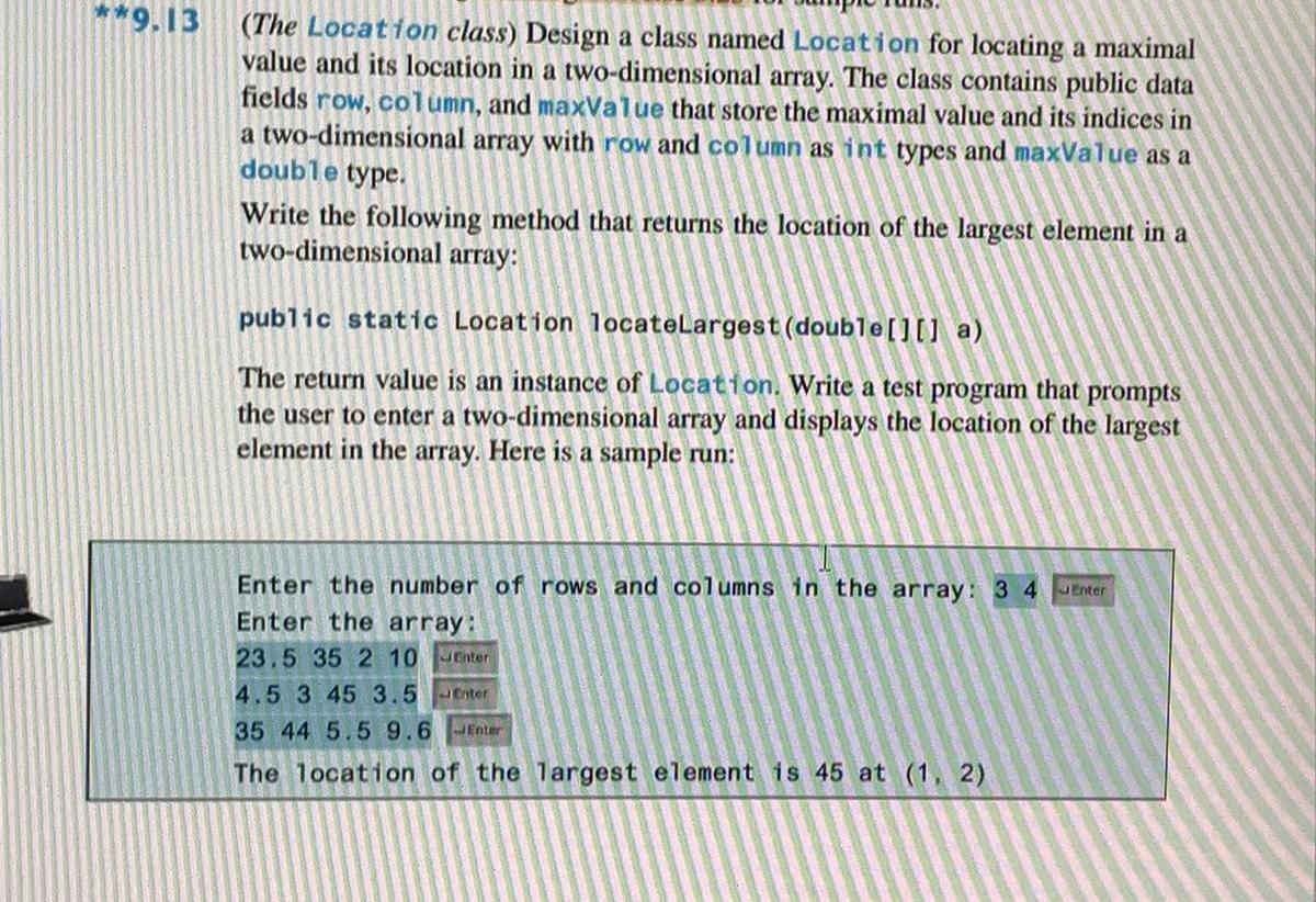 Solved 3 The Location Class Design A Class Named Location