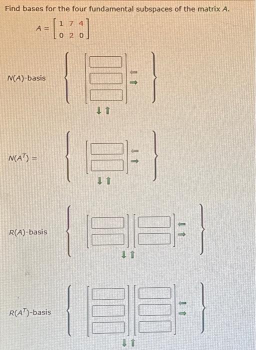 Solved Find bases for the four fundamental subspaces of the | Chegg.com