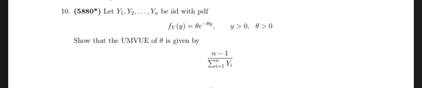 Solved (5880*) ﻿Let Y1,Y2,dots,Yn ﻿be iid with | Chegg.com