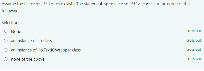 Solved Assume the file test-file.txt exists. The statement | Chegg.com