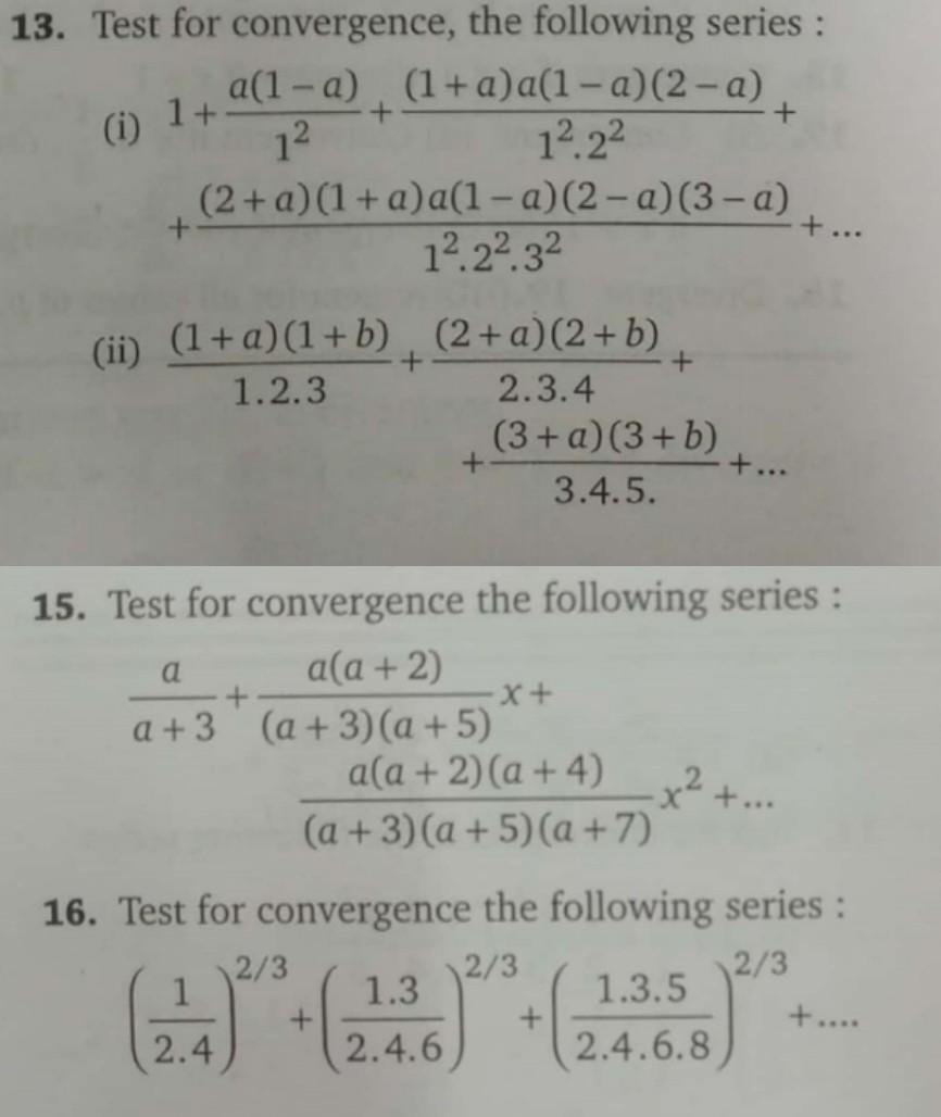 Solved 13. Test for convergence, the following series : (ii) | Chegg.com