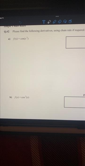 Solved Q.\#2 Please find the following derivatives, using | Chegg.com