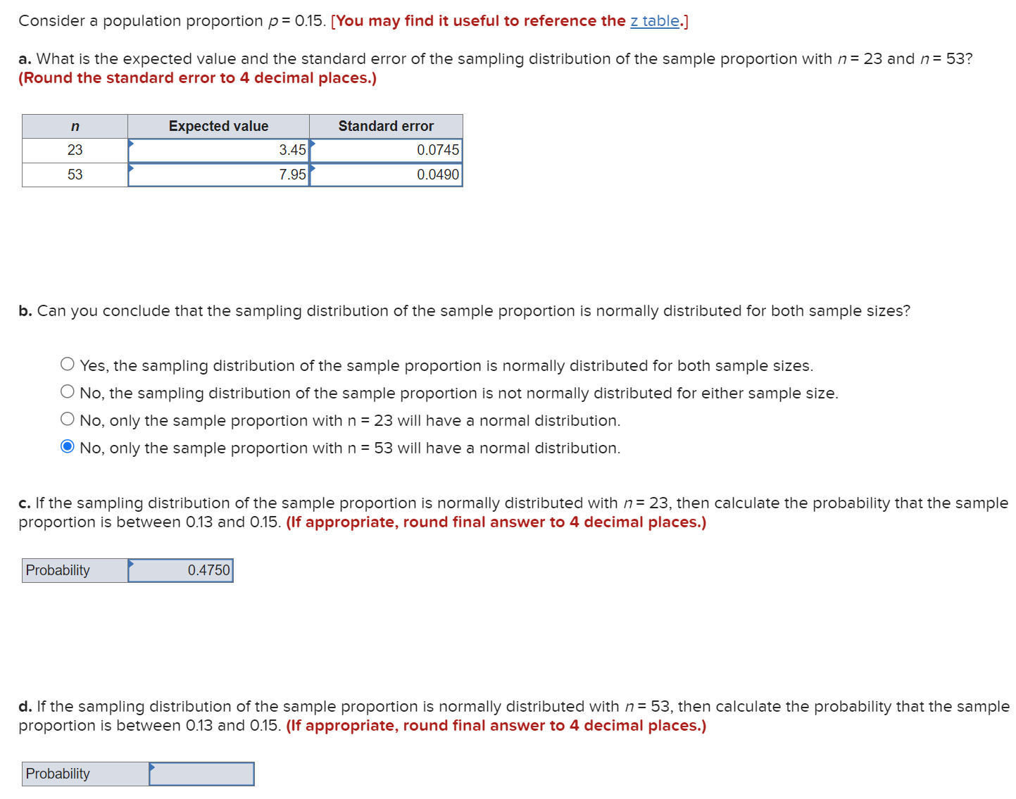 Solved Consider a population proportion p=0.15. [You may | Chegg.com