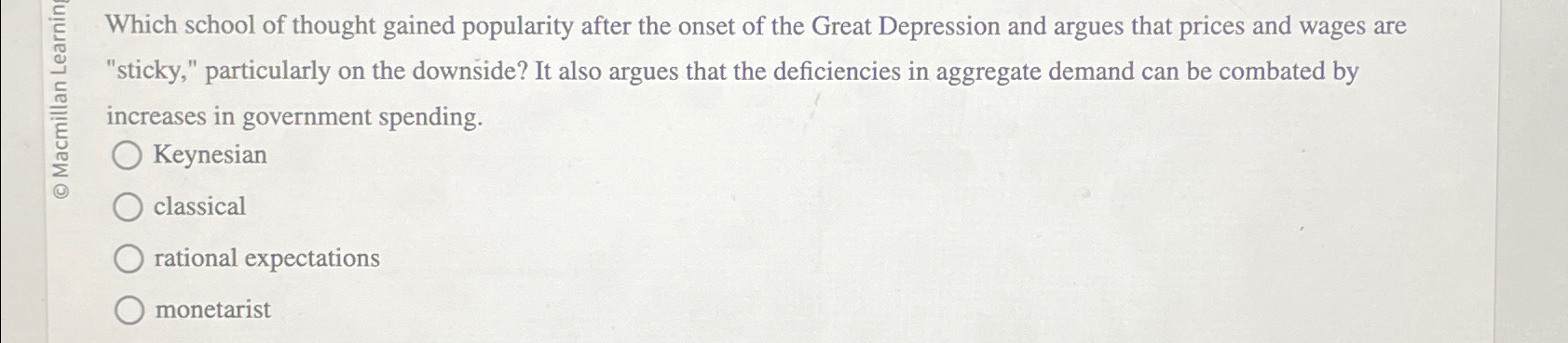 Solved Which school of thought gained popularity after the | Chegg.com