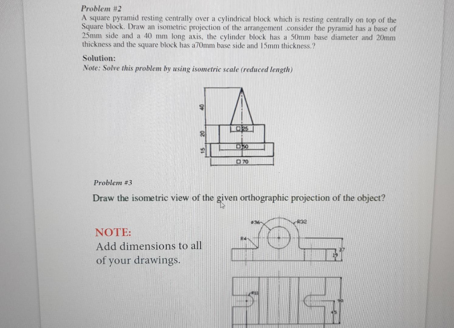 Solved Problem #2 A square pyramid resting centrally over a | Chegg.com