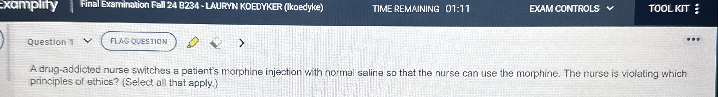 Solved Question 1A drug-addicted nurse switches a patient's | Chegg.com