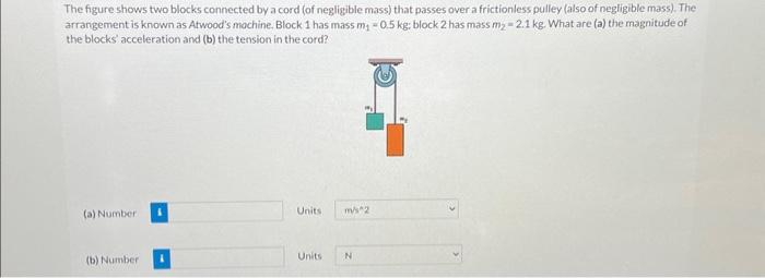Solved The figure shows two blocks connected by a cord (of | Chegg.com