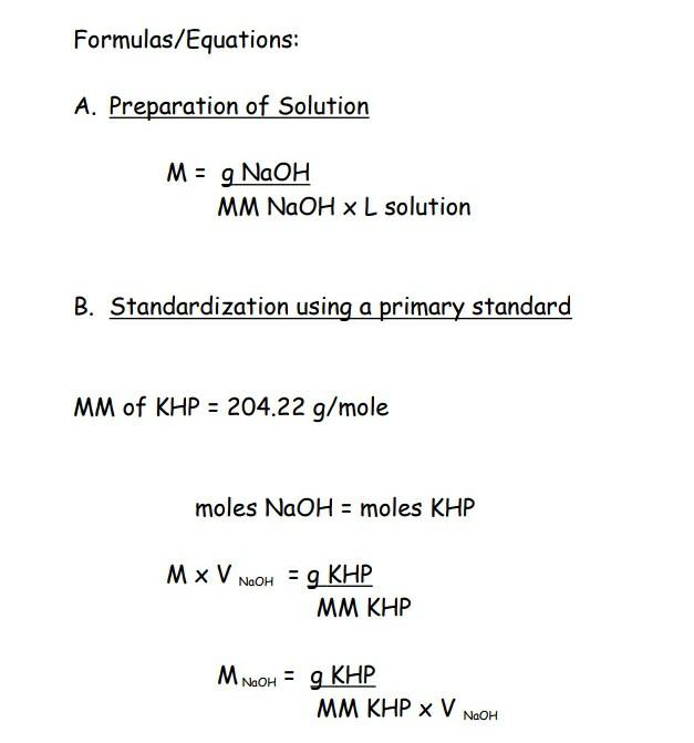 Solved Formulas/Equations: A. Preparation of Solution M = g | Chegg.com