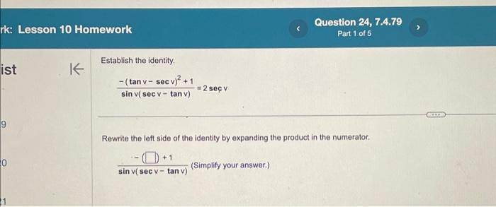 Solved Establish the identity. | Chegg.com