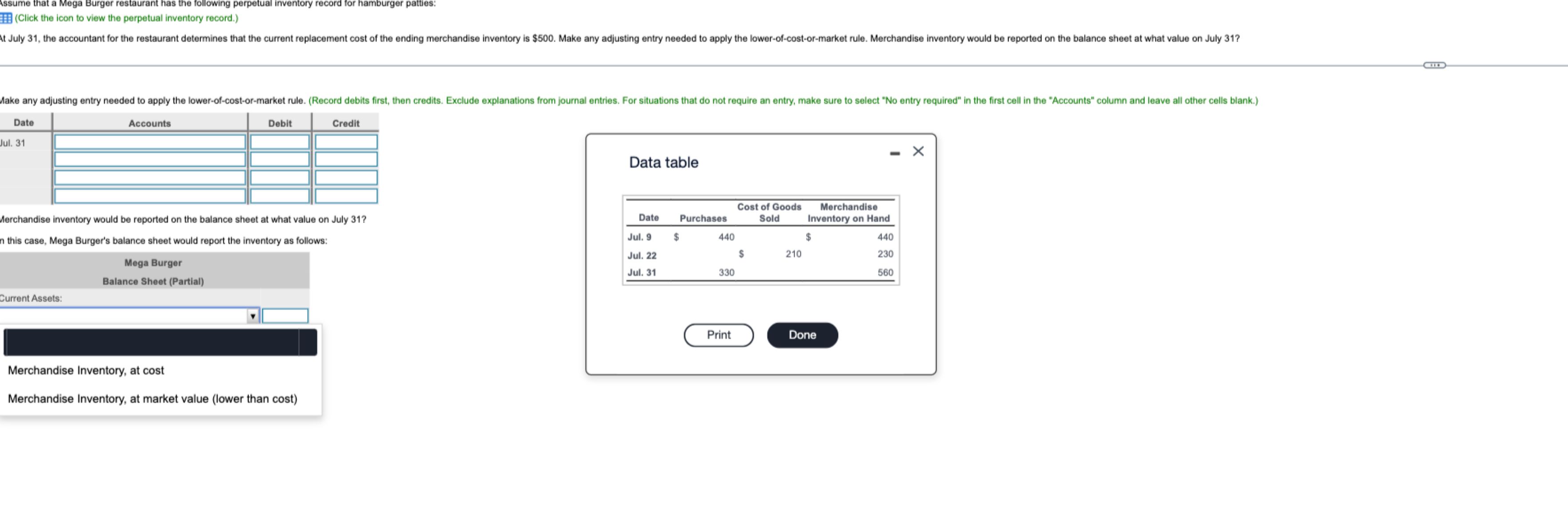 Solved (Click the icon to view the perpetual inventory | Chegg.com