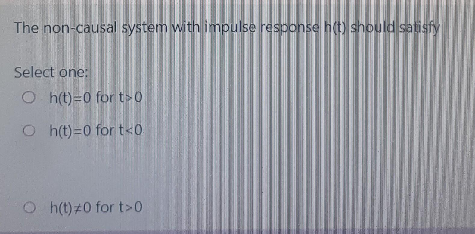 Solved The non-causal system with impulse response h(t) | Chegg.com