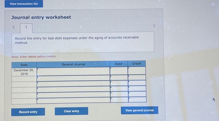 Solved Journal entry worksheet Record the entry for bad debt | Chegg.com