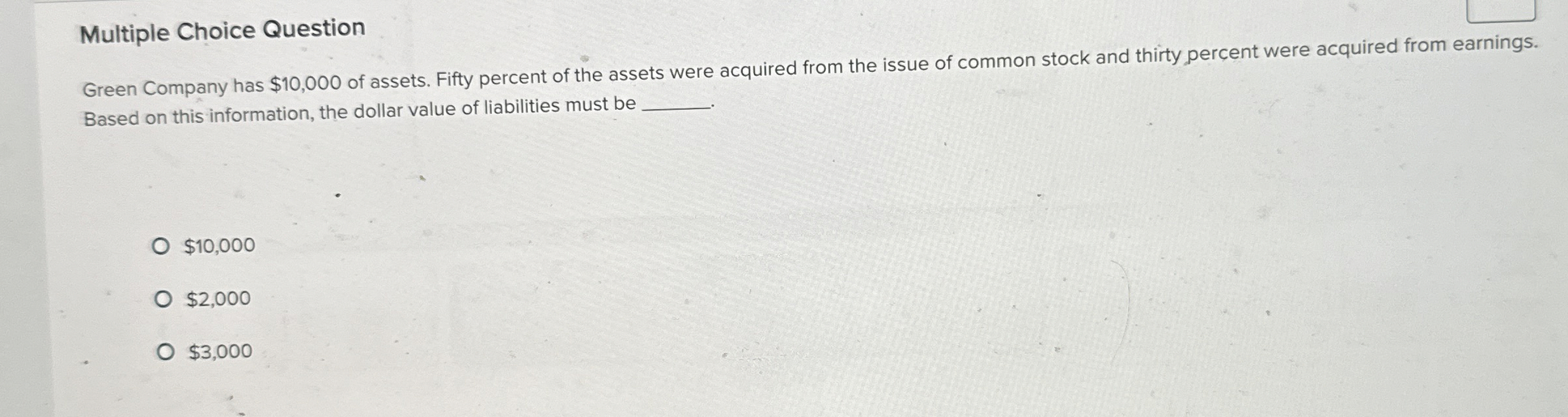 Solved Multiple Choice Question Based on this information, | Chegg.com