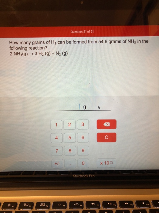 Solved Question 21 of 21 How many grams of H2 can be formed | Chegg.com