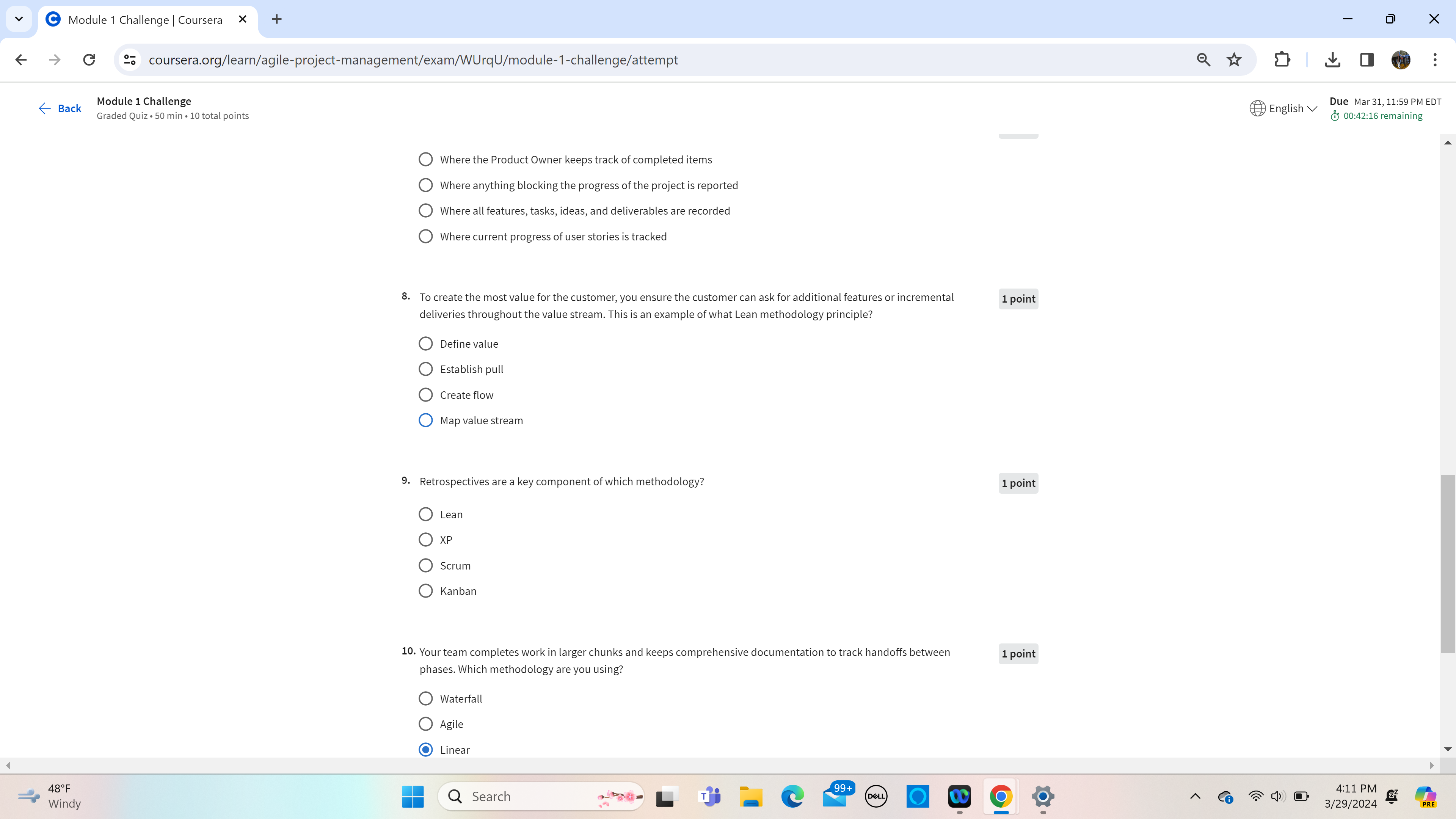 Solved Where the Product Owner keeps track of completed | Chegg.com