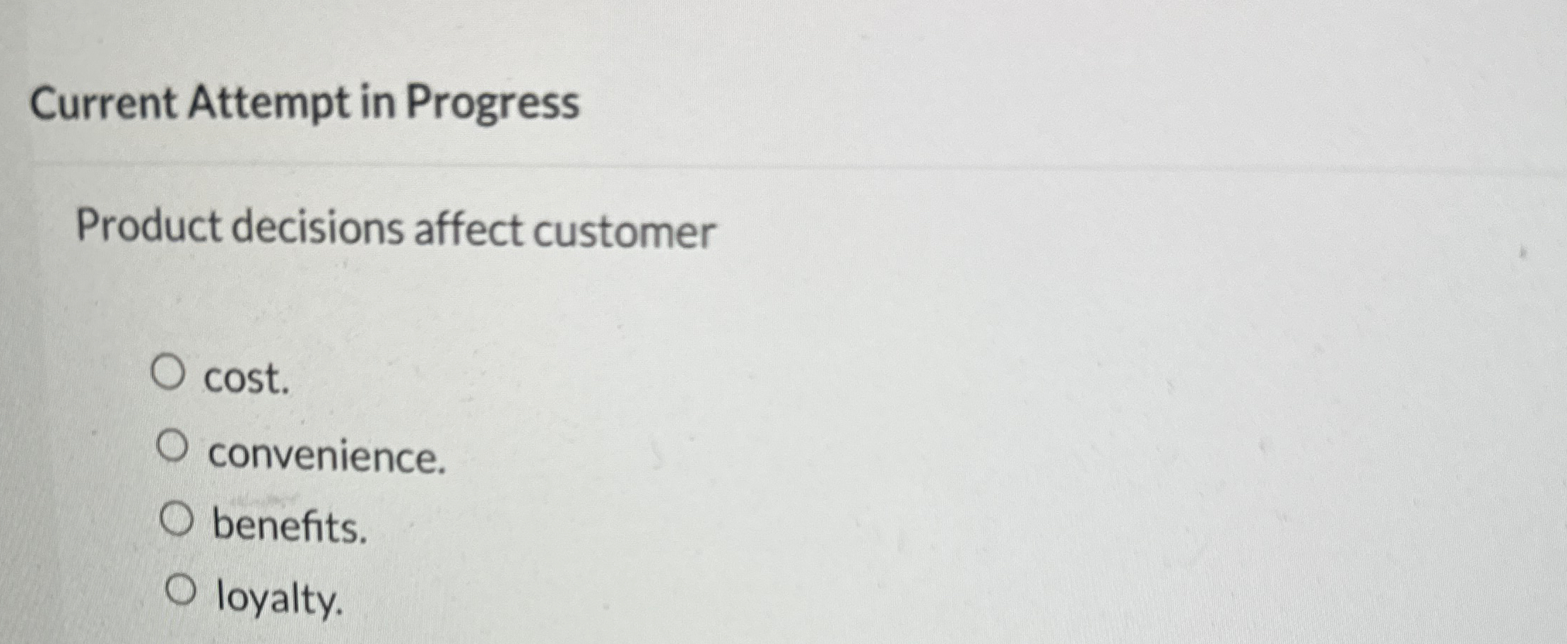 Current Attempt in ProgressProduct decisions affect | Chegg.com