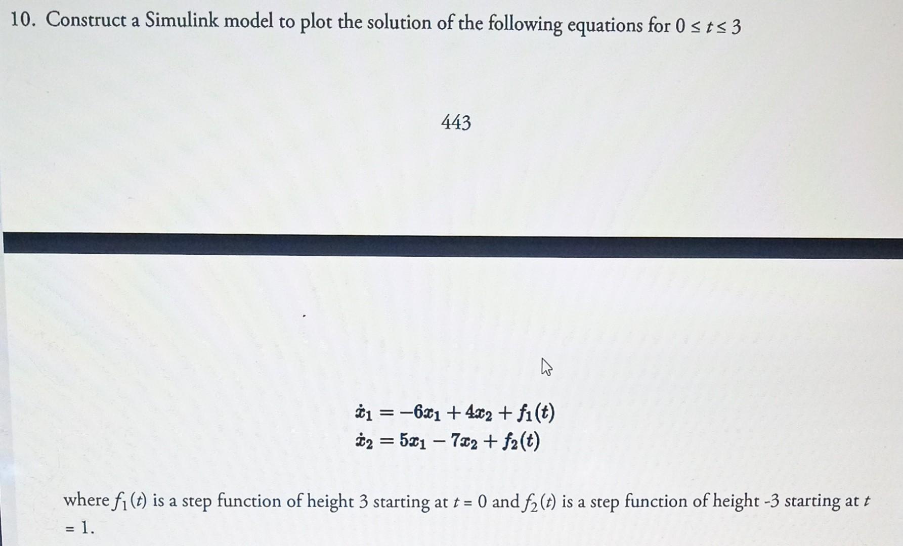 Solved 0 Construct A Simulink Model To Plot The Solution Of 3883