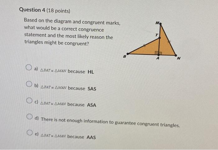 Solved Question 4 (18 points) Based on the diagram and | Chegg.com