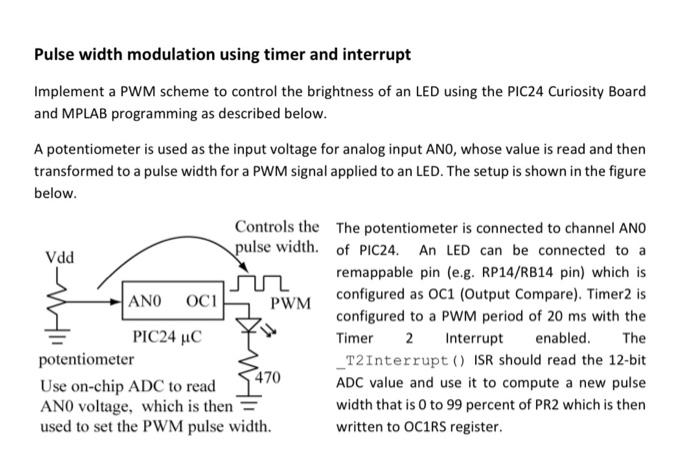 Solved Pulse Width Modulation Using Timer And Interrupt