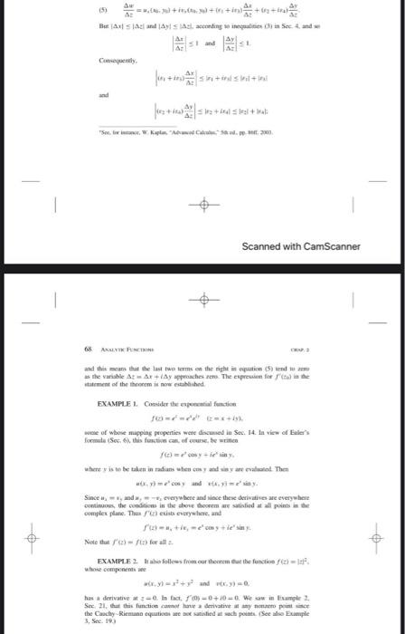 Solved 2. Use the theorem in Sec. 22 to show that f′(z) and | Chegg.com