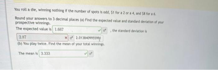 Solved how do I find these 3 question? expected value, | Chegg.com