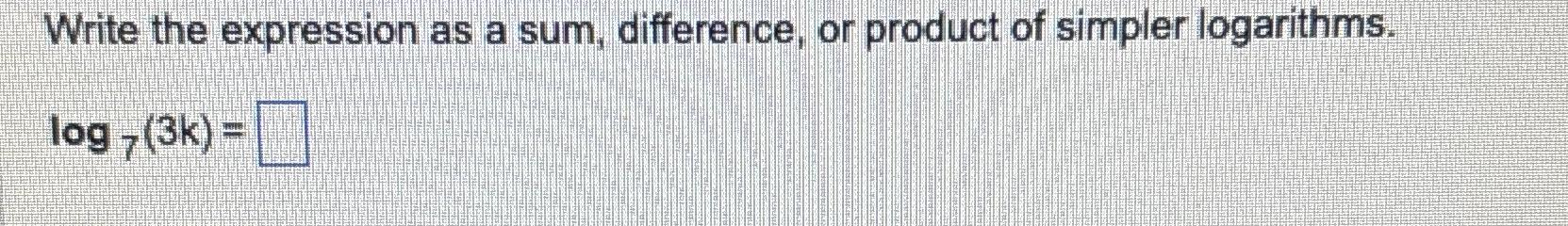 Solved Write the expression as a sum, difference, or product | Chegg.com