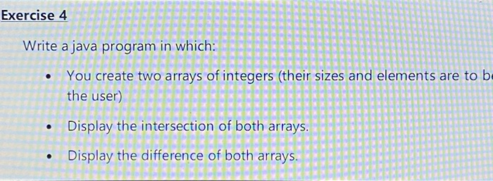 Solved Exercise 4 Write a java program in which: • You | Chegg.com