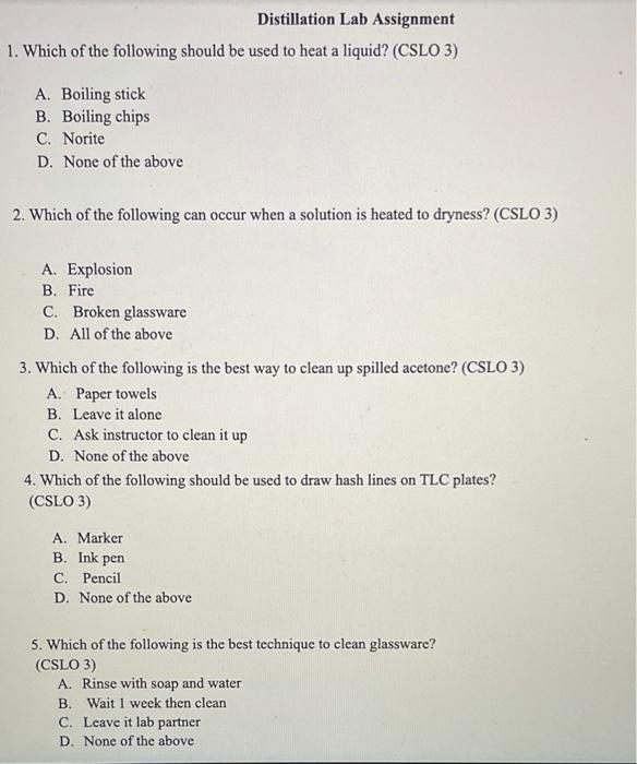 Solved DISTILLATION The most common methods of distillation | Chegg.com