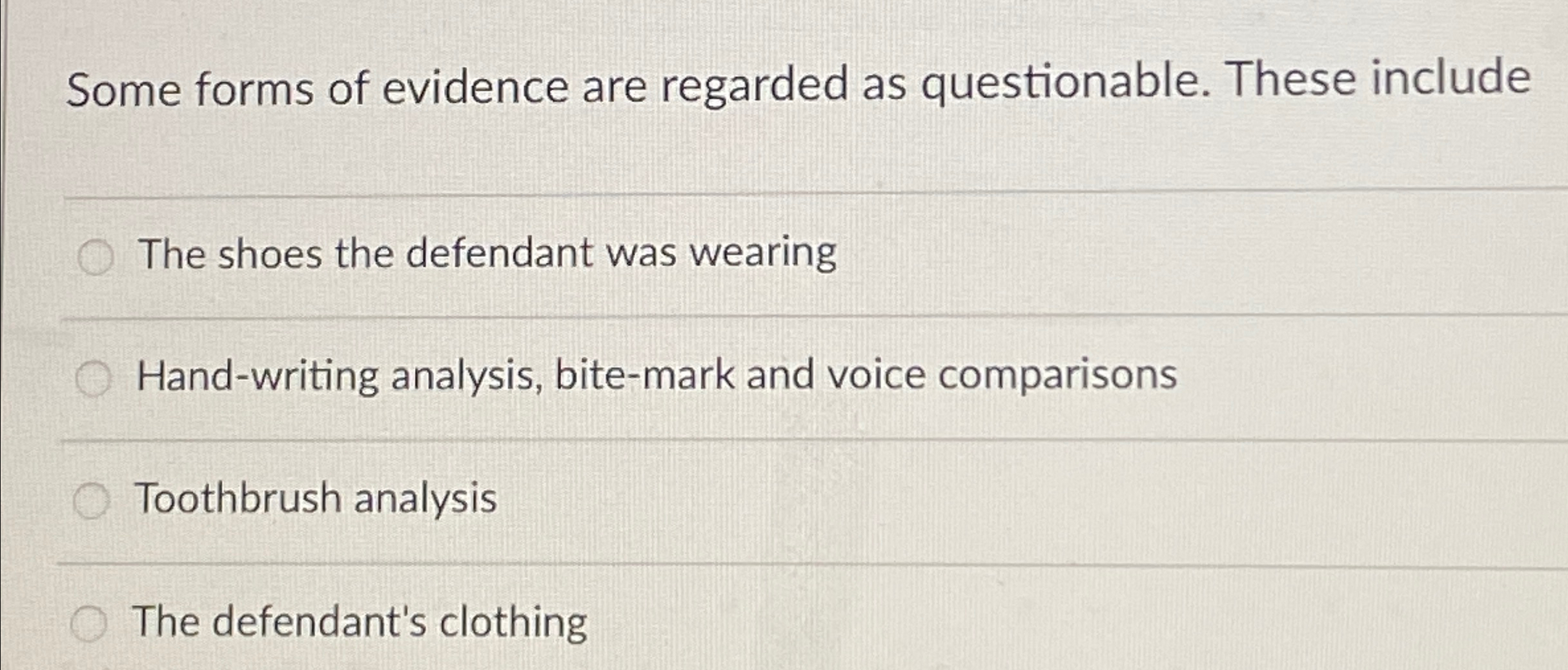 Solved Some forms of evidence are regarded as questionable. | Chegg.com