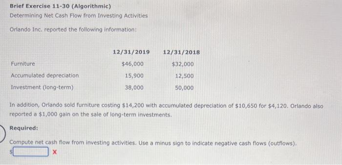 Solved Brief Exercise 11-30 (Algorithmic) Determining Net | Chegg.com