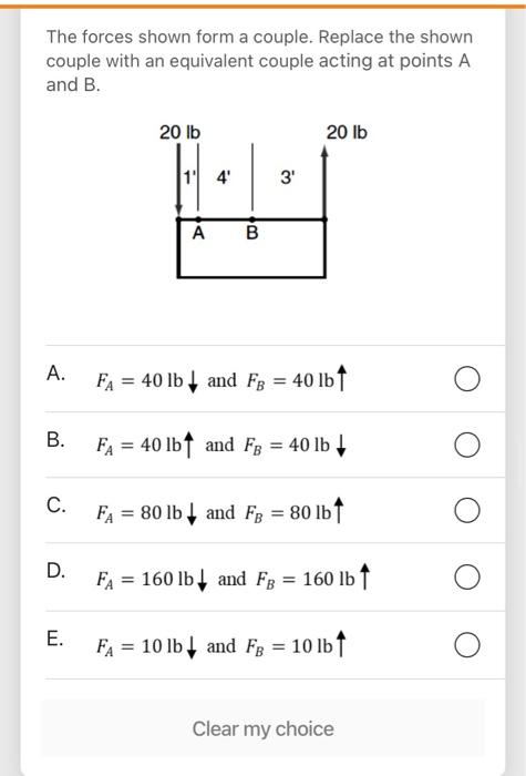 Solved The forces shown form a couple. Replace the shown | Chegg.com