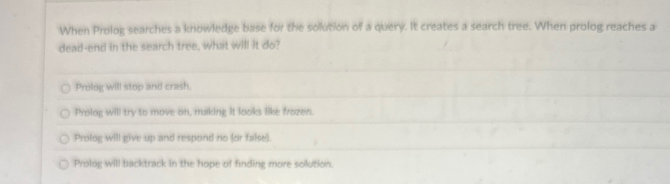 Solved When Prolog searches a knowledge base for the | Chegg.com