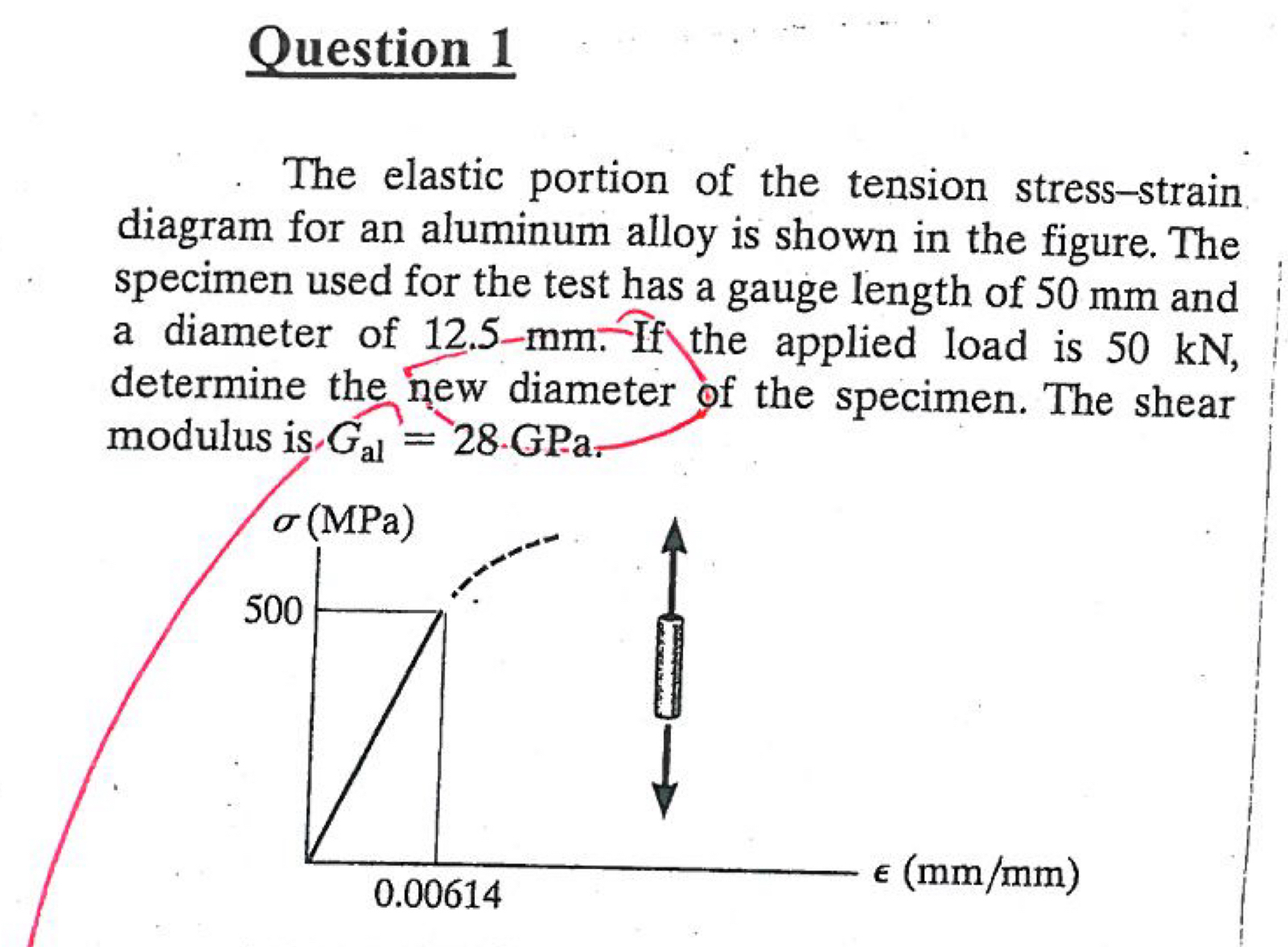Solved Question 1The elastic portion of the tension | Chegg.com