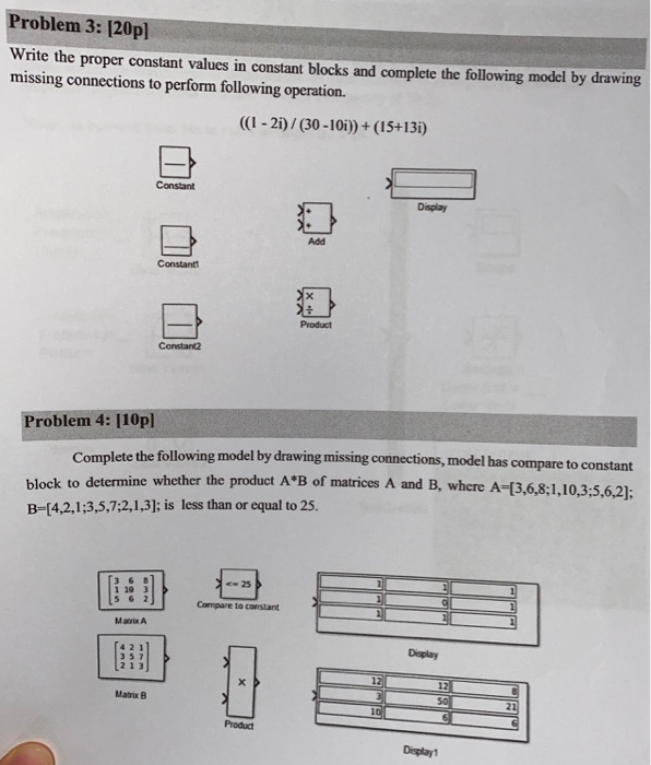 Solved Problem 3: [20p] Write the proper constant values in | Chegg.com