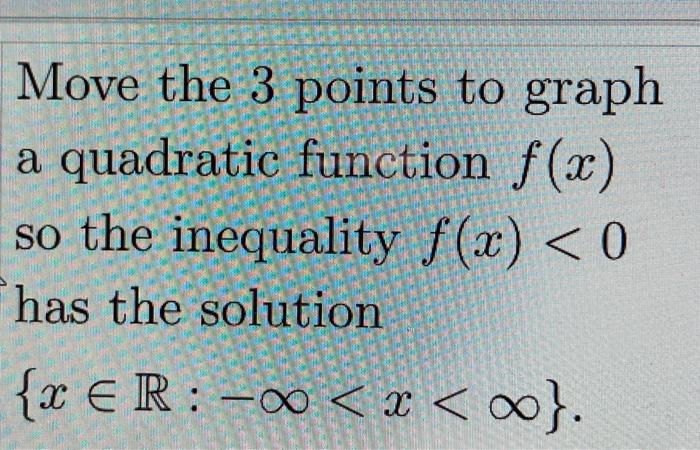 Solved Move the 3 points to graph a quadratic function f(x) | Chegg.com