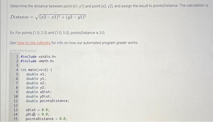 Solved Determine the distance between point (x1,y1) and | Chegg.com