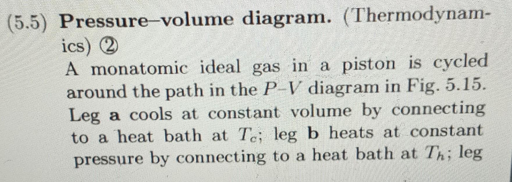 Solved 5.5) Pressure-volume diagram. (Thermodynamics) (2) A | Chegg.com