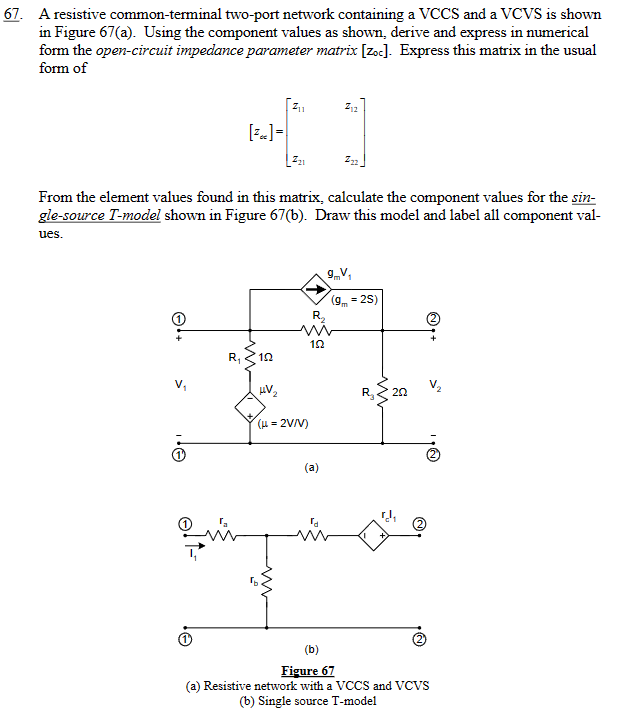 Solved A resistive common-terminal two-port network | Chegg.com