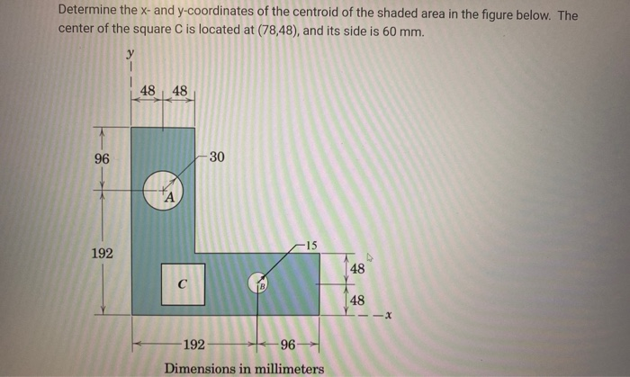 Solved Determine The X And Y Coordinates Of The Centroid Of