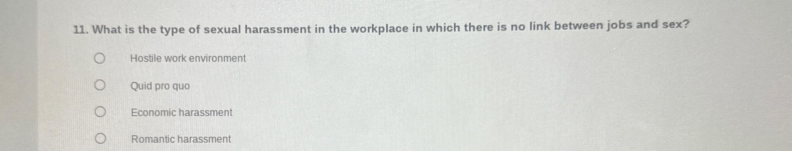 Solved What Is The Type Of Sexual Harassment In The