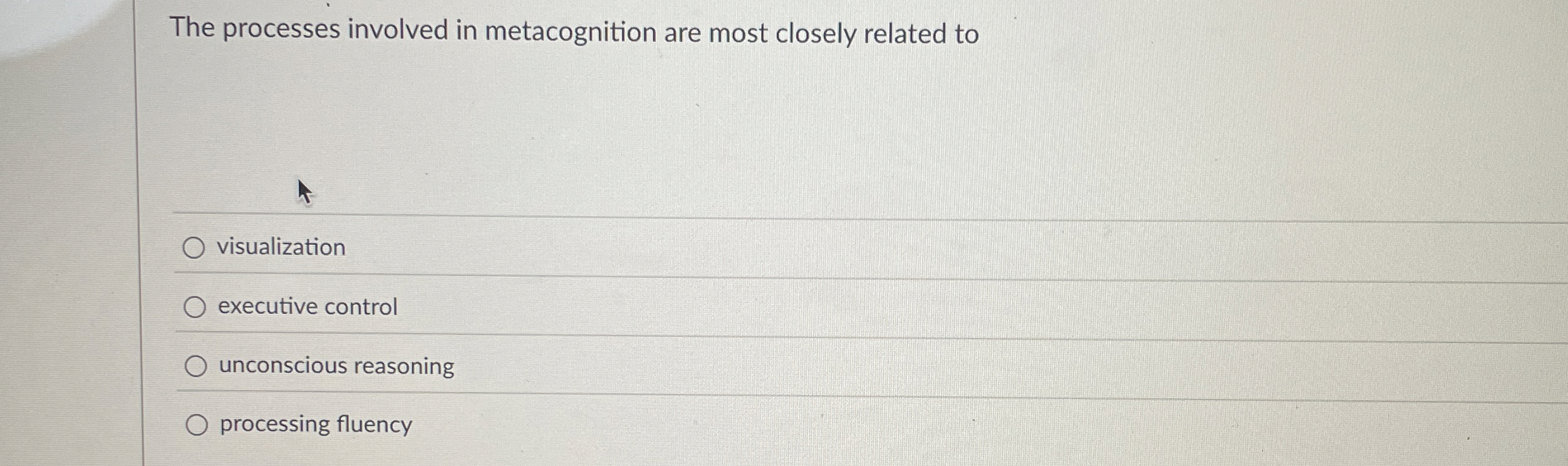 Solved The processes involved in metacognition are most | Chegg.com