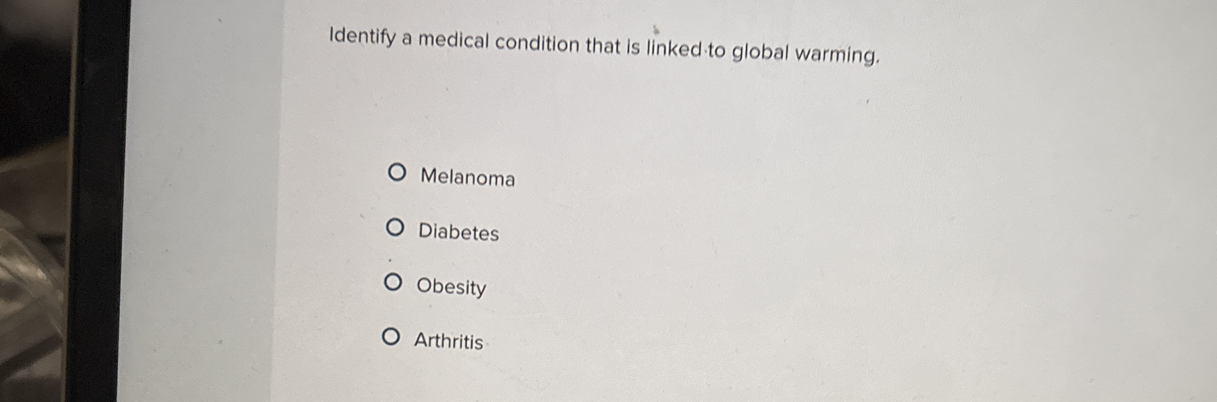Solved Identify a medical condition that is linked to global | Chegg.com