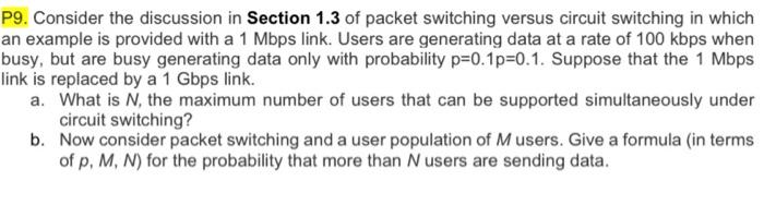 Solved P9. Consider the discussion in Section 1.3 of packet | Chegg.com