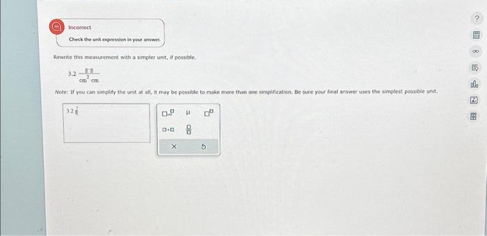 Solved Check the unit expression in your answer. Rewrite | Chegg.com